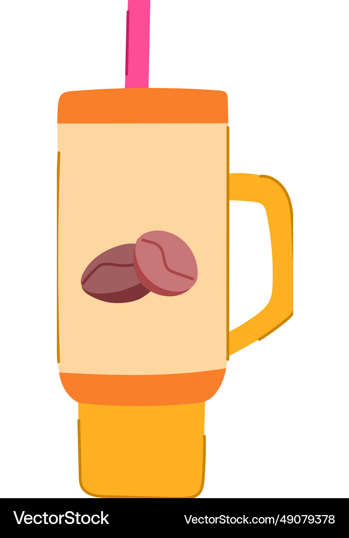 Drink coffee glass cartoon Royalty Free Vector Image