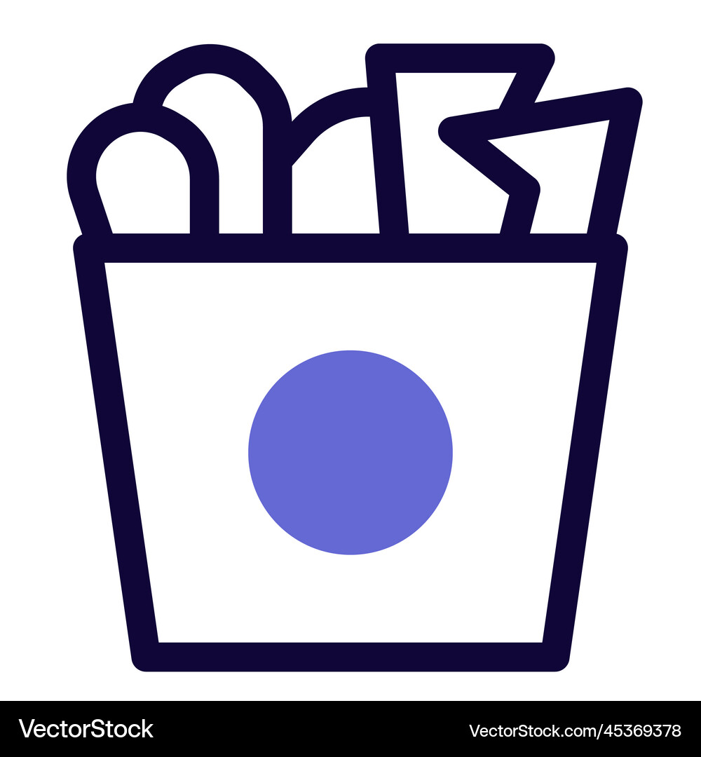 Fried crispy chicken snack in bucket Royalty Free Vector