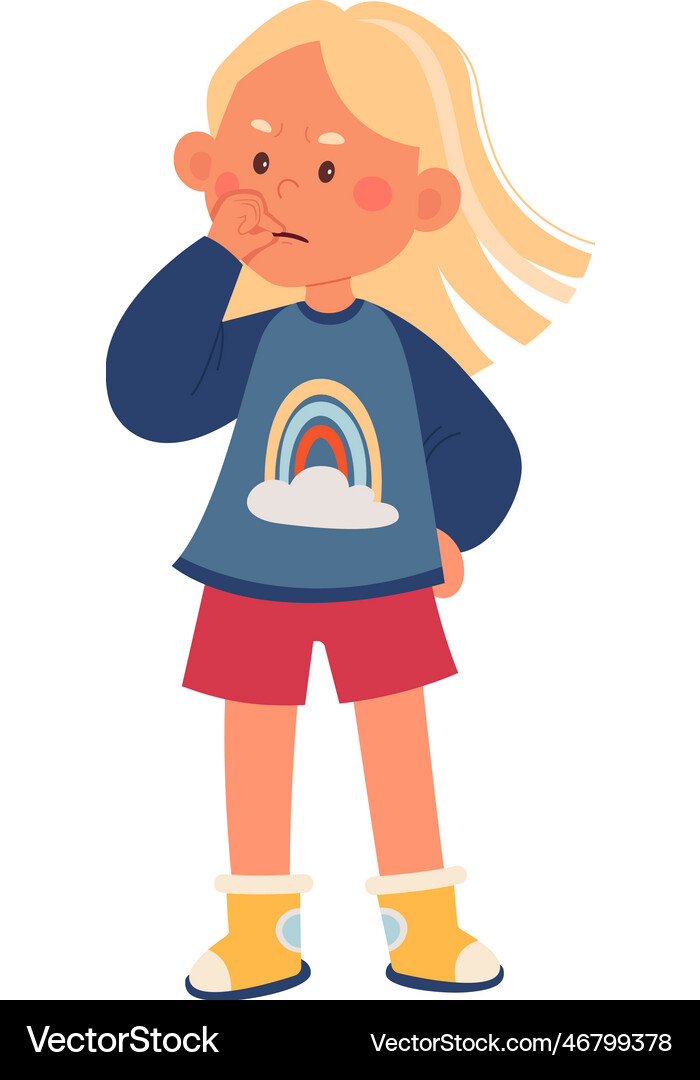 Girl showing silence gesture Royalty Free Vector Image