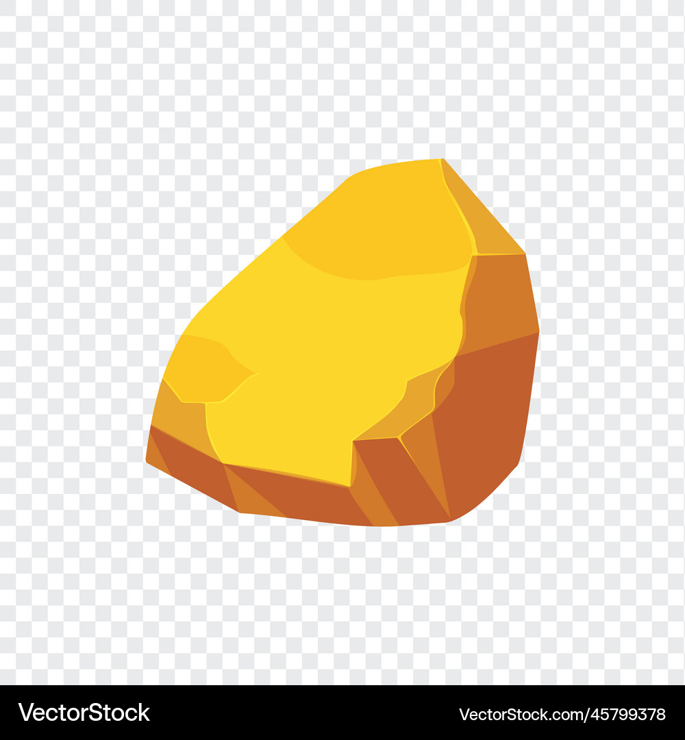 Gold rock boulder natural shape golden stone Vector Image
