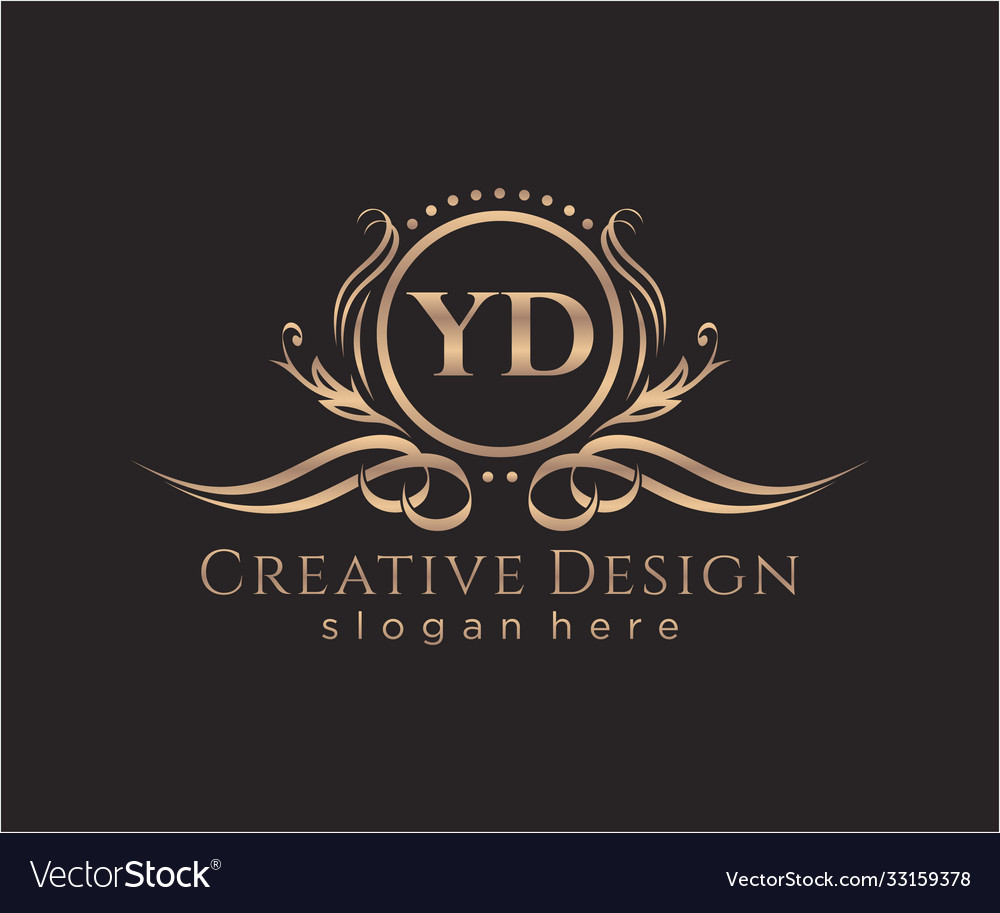 Initial yd beauty monogram and elegant logo design