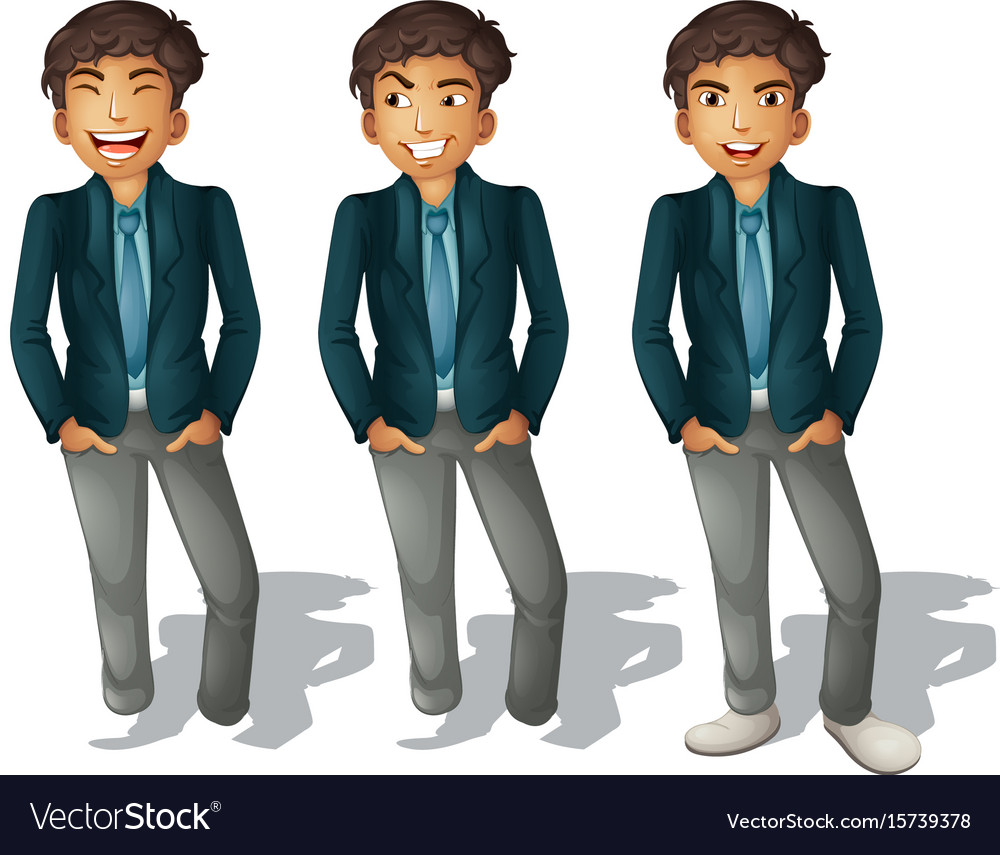 Man with different emotions Royalty Free Vector Image