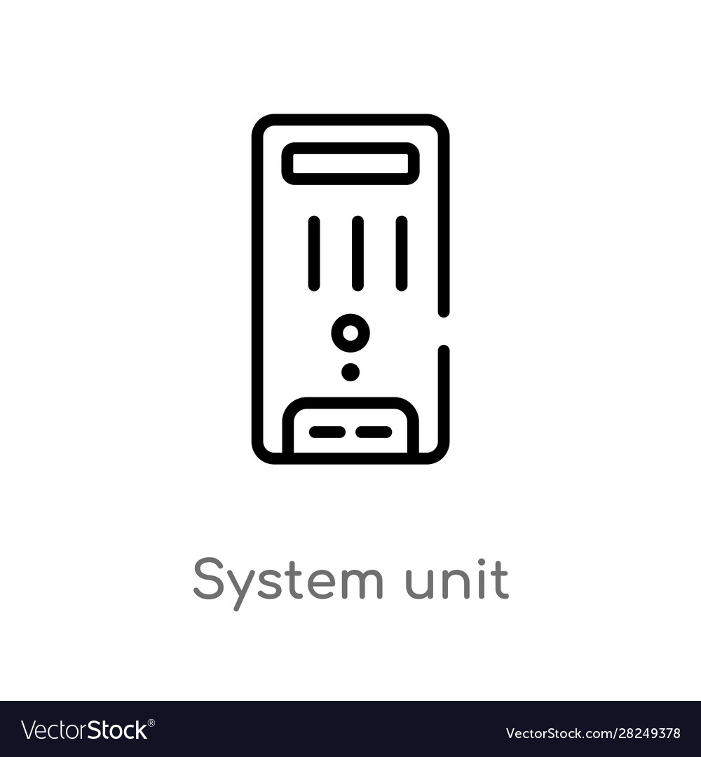 Outline system unit icon isolated black simple Vector Image