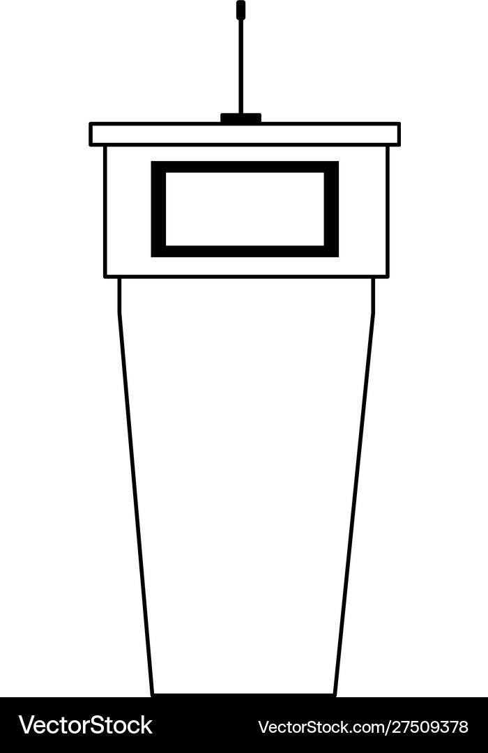 Podium with microphone icon flat design Royalty Free Vector
