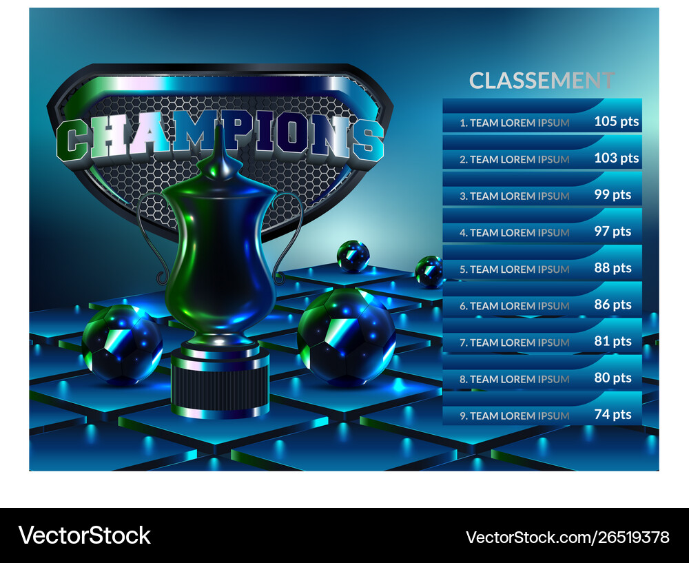 Soccer table with background sport stadium Vector Image