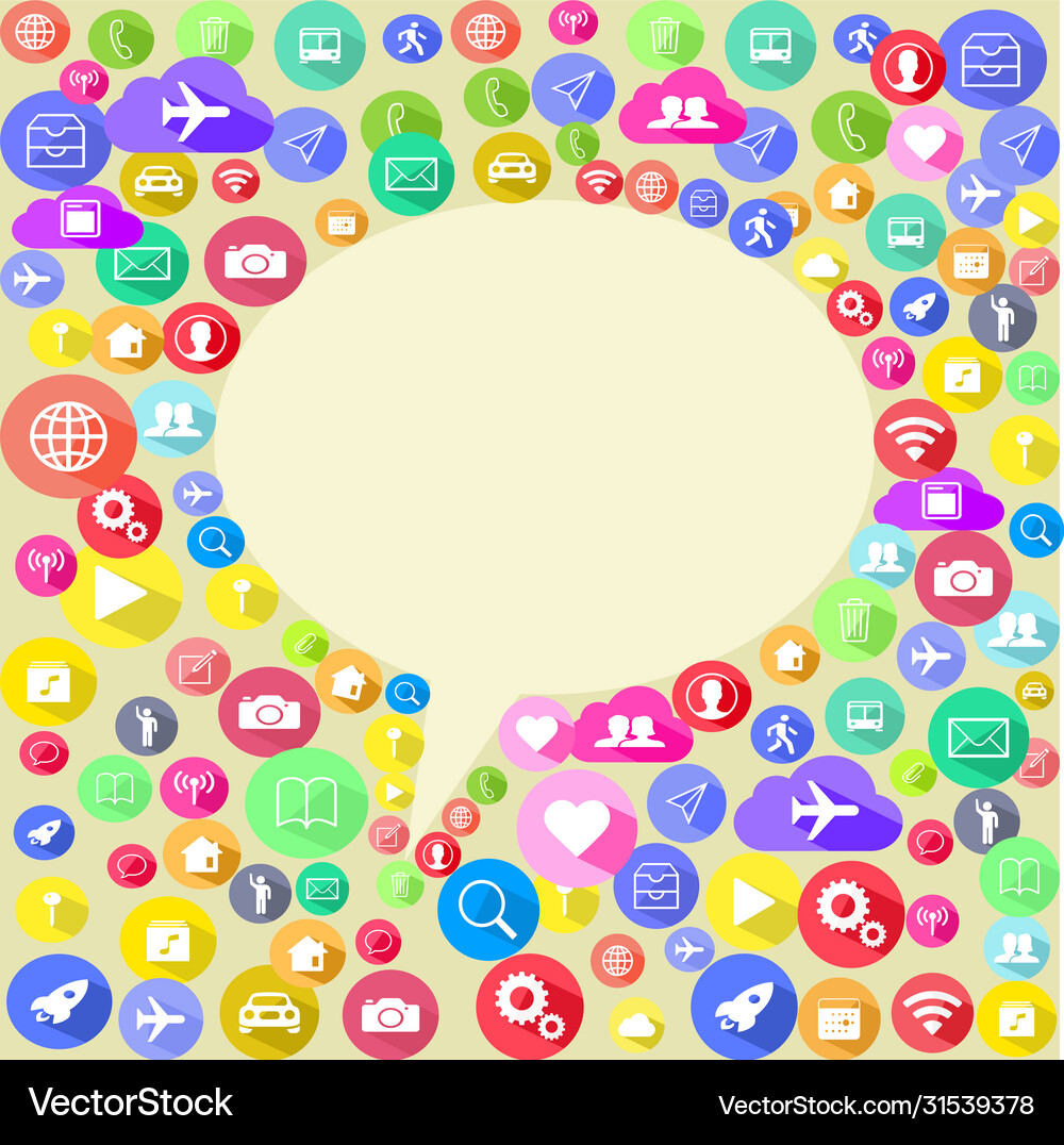 Textures icons multicolored social media Vector Image