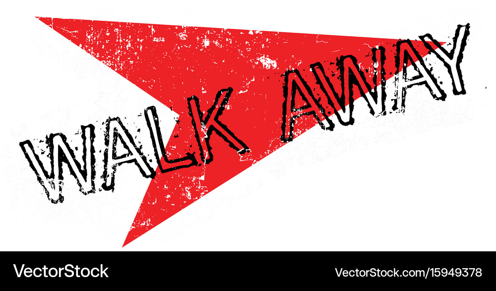 Walk away rubber stamp Royalty Free Vector Image