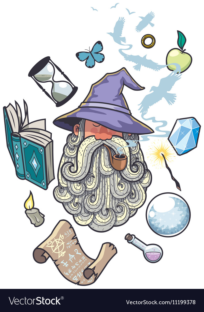 Wizard portrait Royalty Free Vector Image - VectorStock