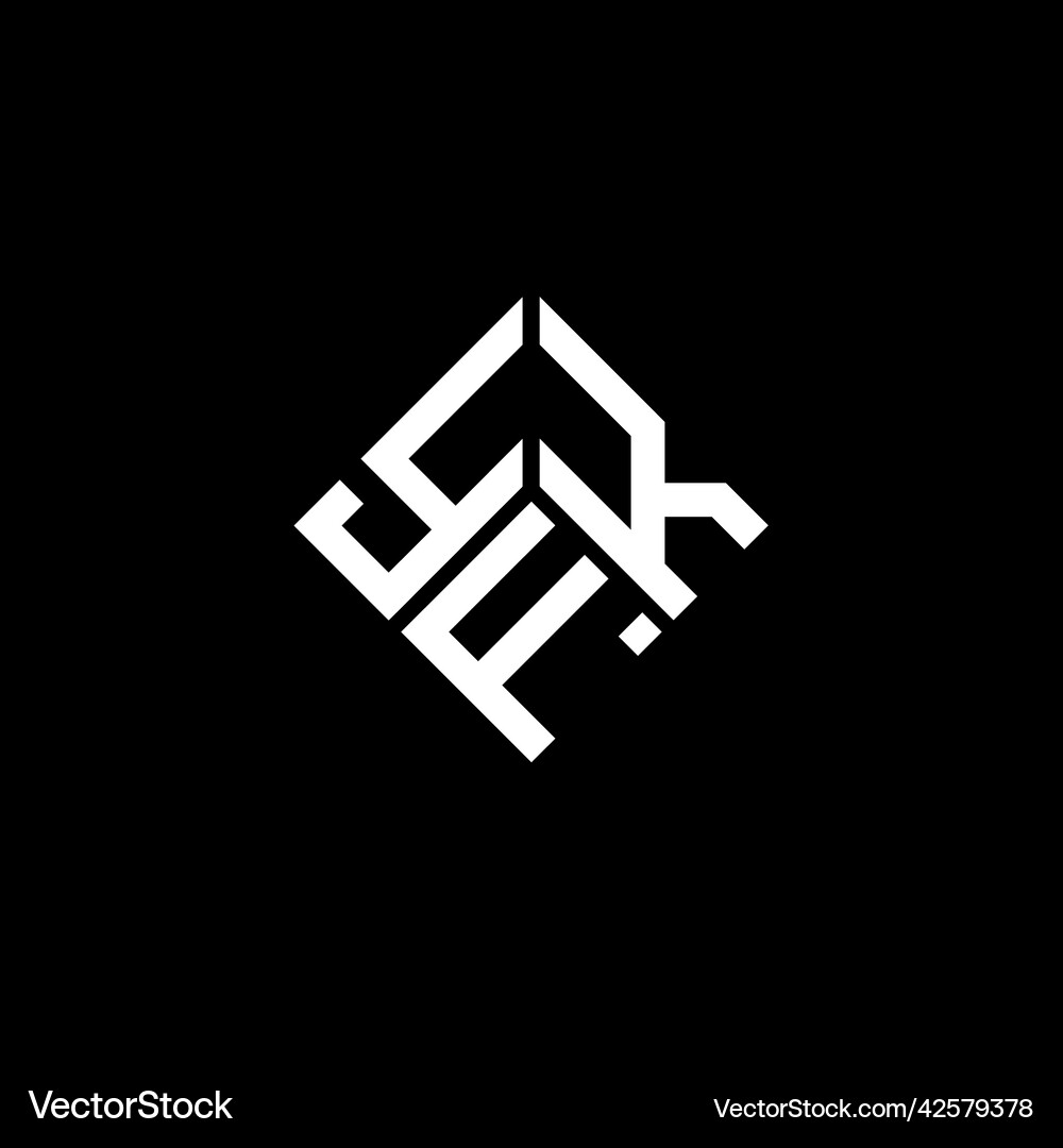 Yfk letter logo design on black background Vector Image