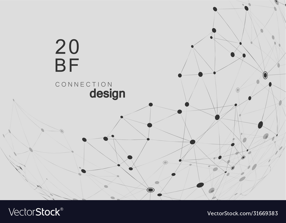 Abstract Polygonal Geometric Shape With Connection