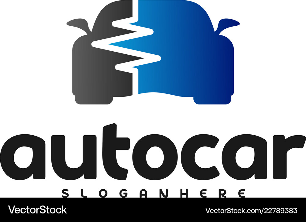 Car pulse logo template repair design Royalty Free Vector