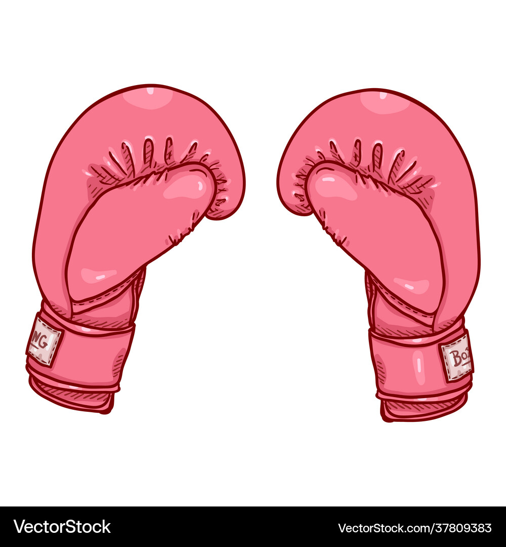 Cartoon pink boxing gloves Royalty Free Vector Image