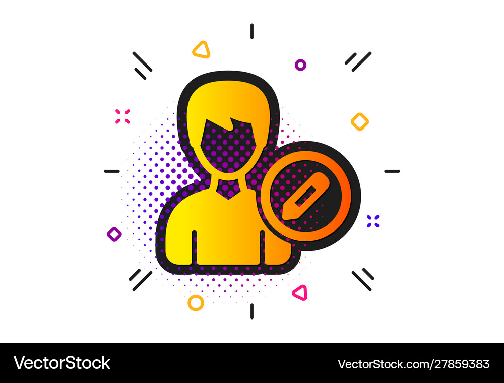 Edit user icon male profile sign Royalty Free Vector Image