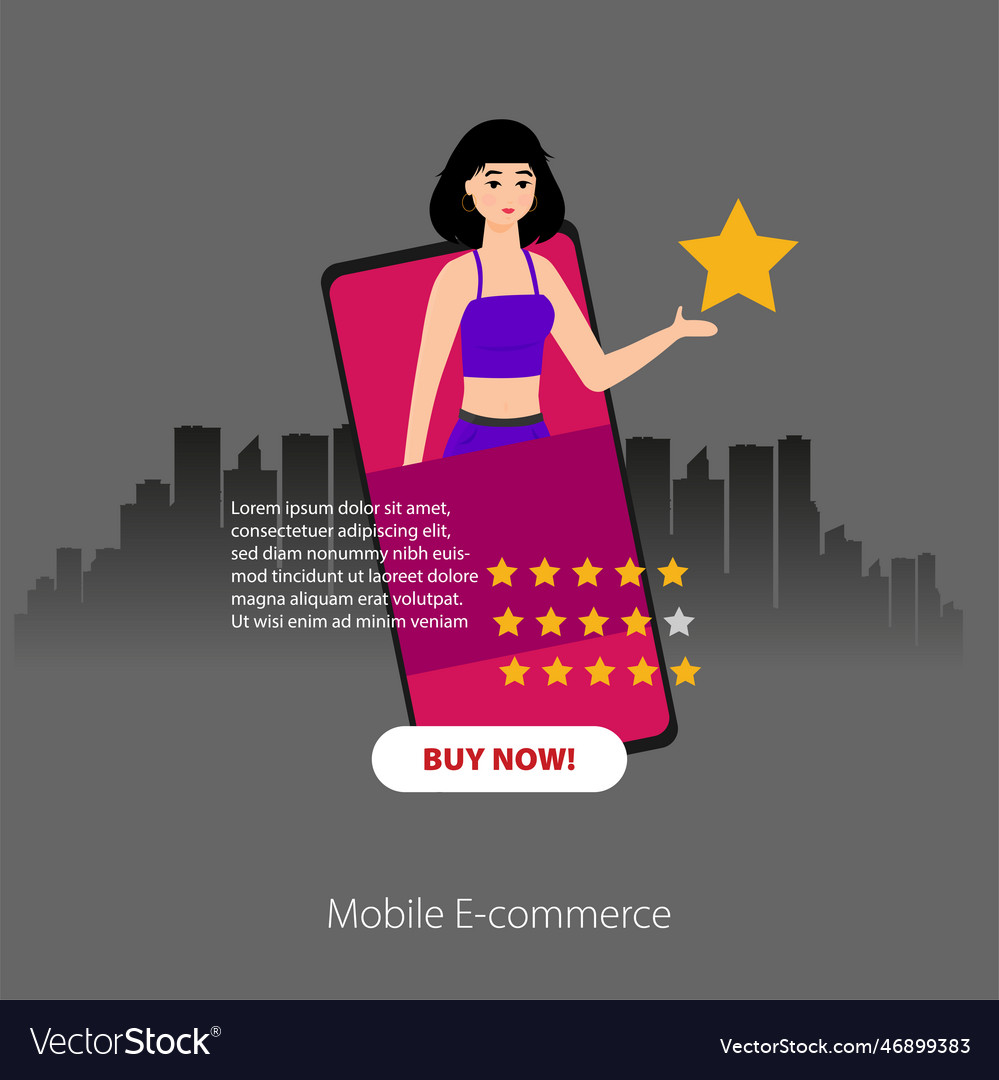 Flat design concept e-commerce Royalty Free Vector Image