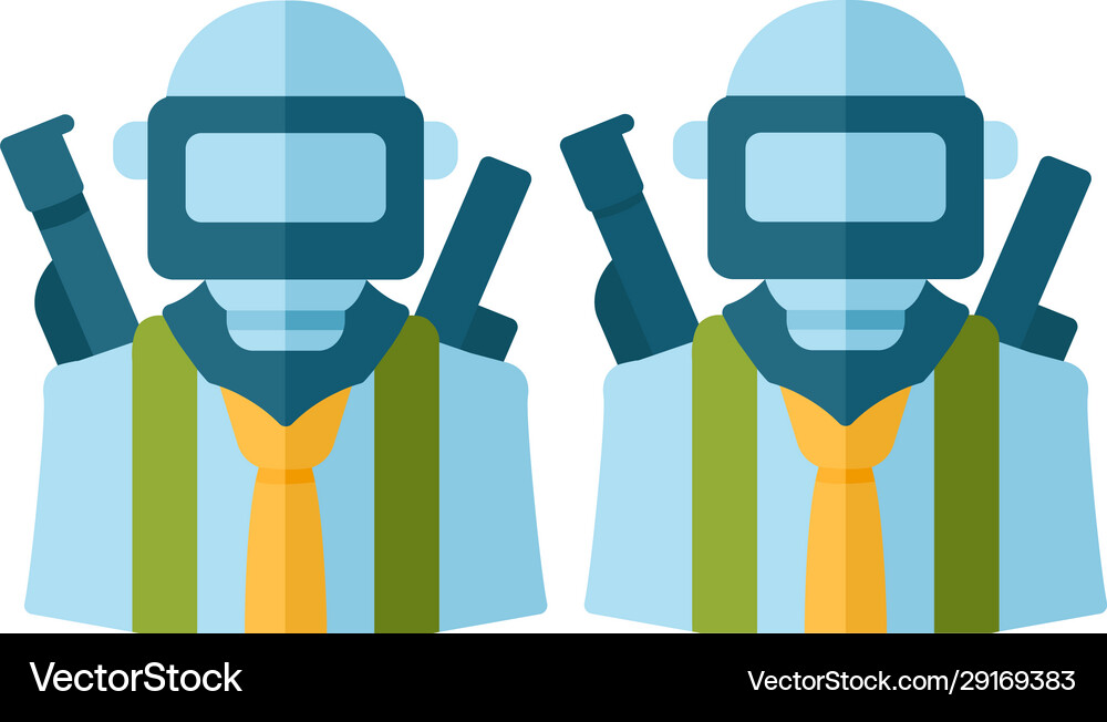 Game soldiers flat design long shadow color icon Vector Image