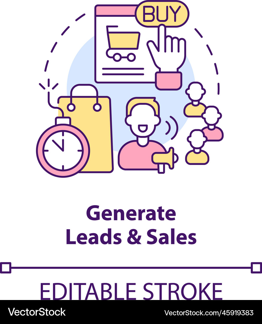 Generate leads and sales concept icon Royalty Free Vector