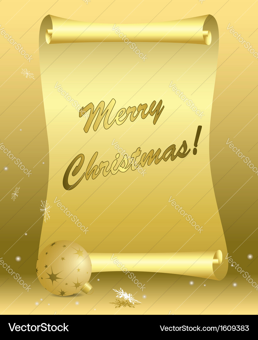 Golden card - merry christmas Royalty Free Vector Image