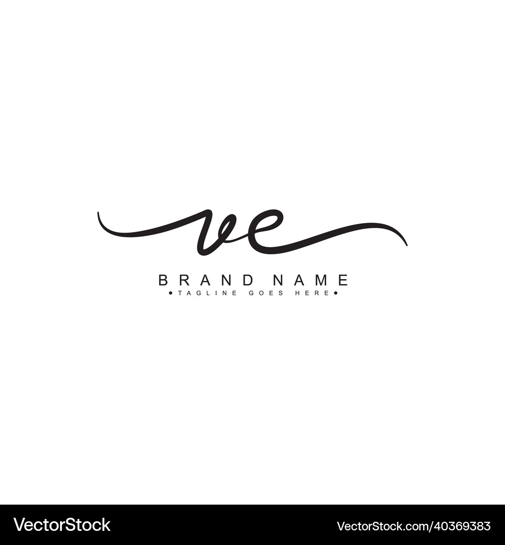 Initial letter logo - hand drawn signature Vector Image
