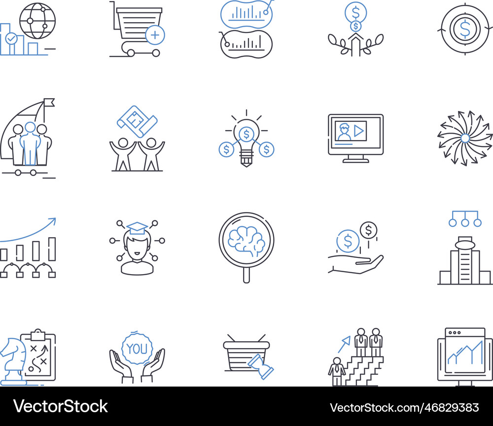 Knowledge and expertise line icons collection Vector Image