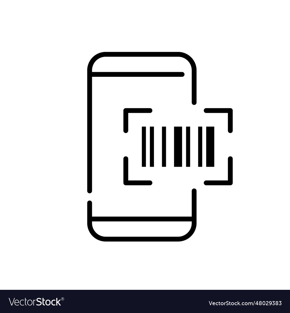 Smart Phone Bar Code Scanning App Reading Product Vector Image