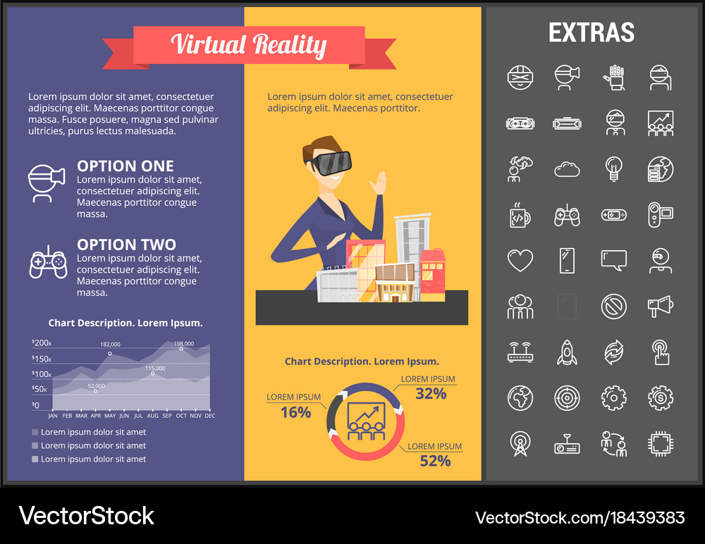 Virtual reality infographic template and elements Vector Image