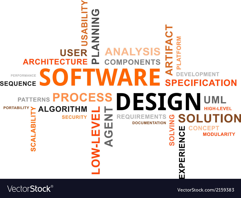 Word cloud software design Royalty Free Vector Image