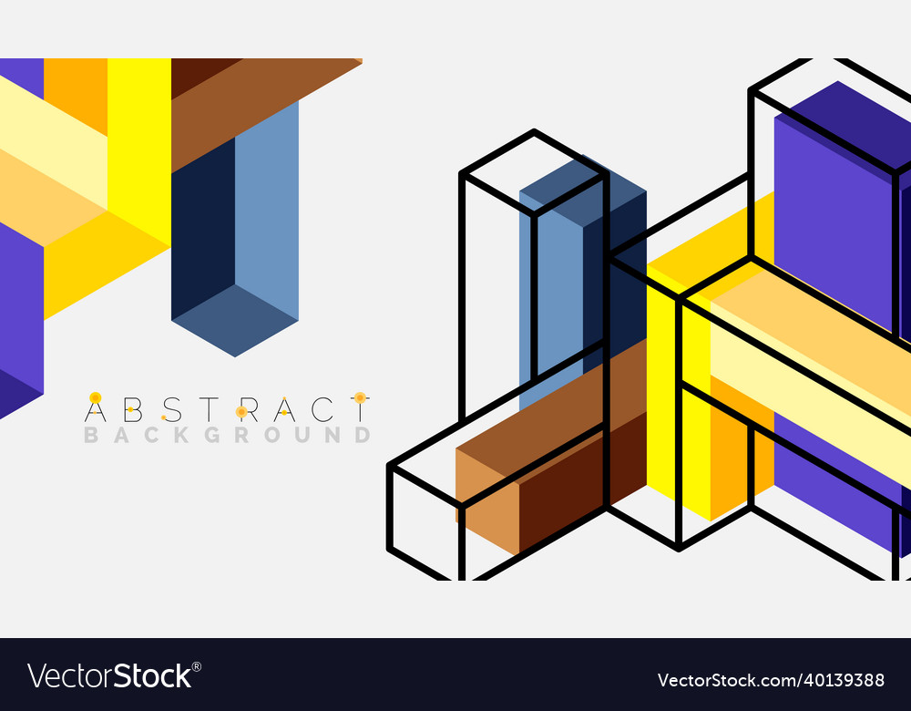 Abstract background 3d cubes cubic elements Vector Image