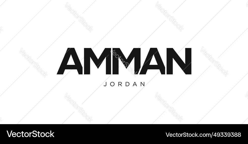 Amman in the jordan emblem design features Vector Image