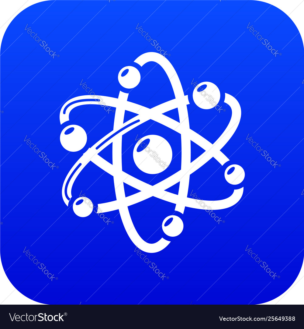 Atom icon blue Royalty Free Vector Image - VectorStock