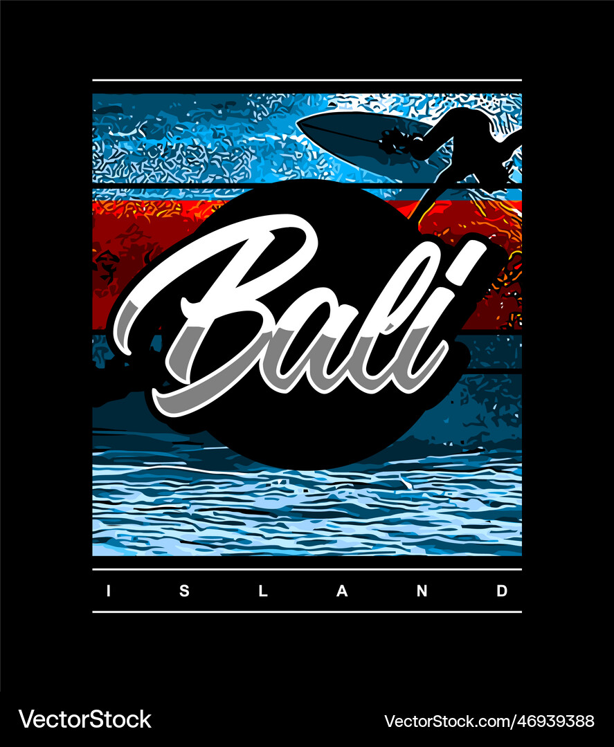 Bali island art for graphic design needs Vector Image