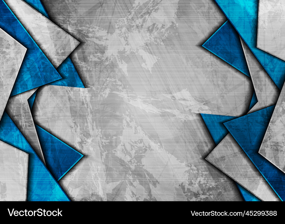 Blue and grey grunge abstract tech corporate Vector Image