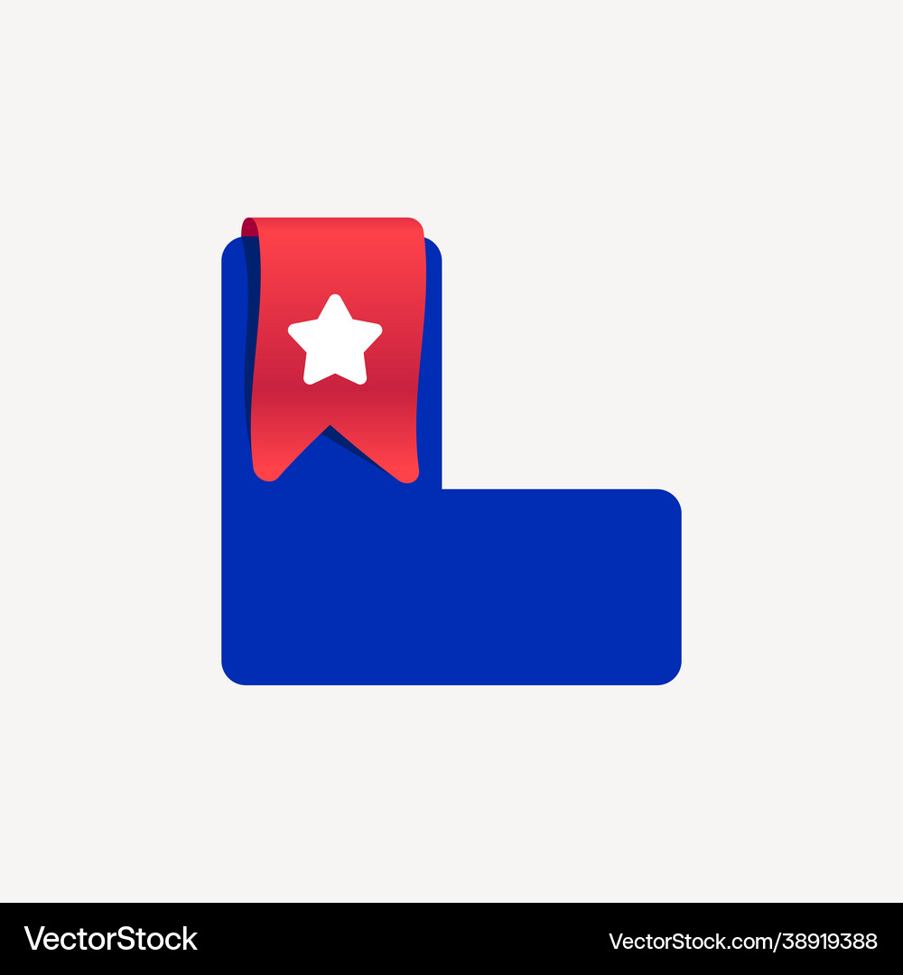 Bold L Letter Logo with Bookmark Royalty Free Vector Image