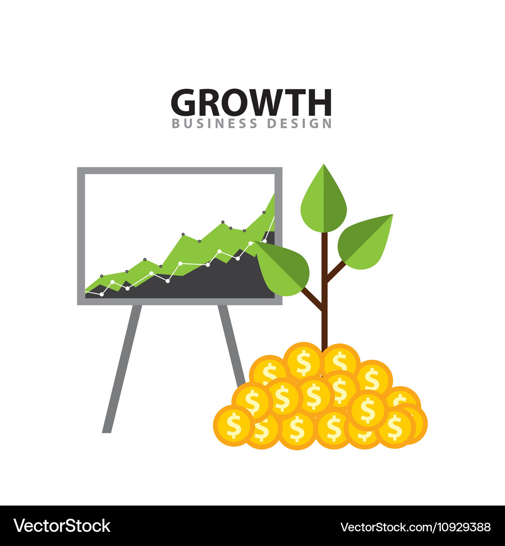 Business growth funds flat icons Royalty Free Vector Image