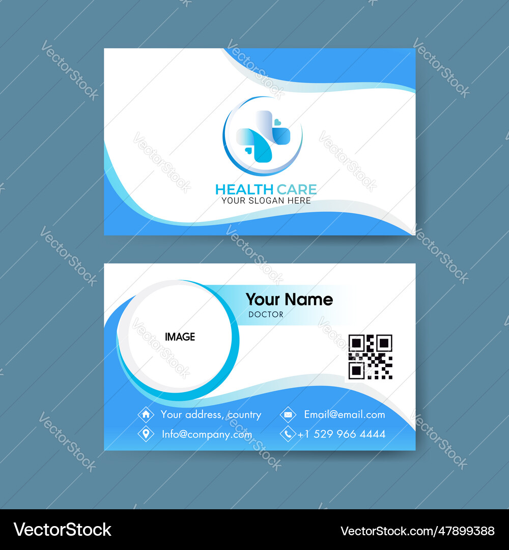 Dentist business card template design Royalty Free Vector