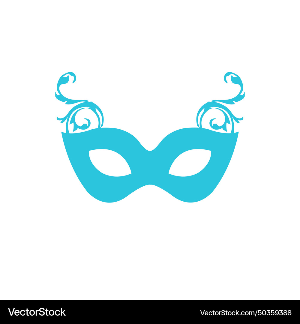 Face masquerade carnival mask brom blue icon set Vector Image