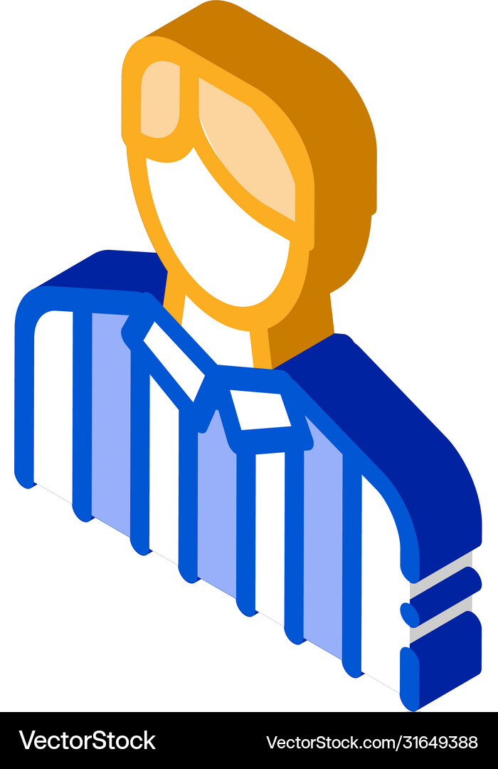 Football arbitrator isometric icon Royalty Free Vector Image