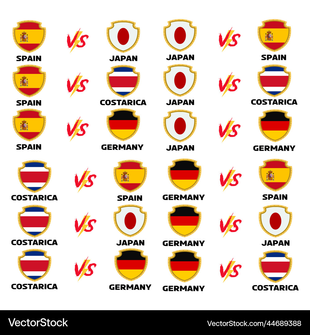 Football championship match groups vs groups Vector Image