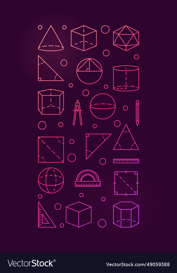 Geometry and trigonometry concept vertical Vector Image Geometry and trigonometry concept vertical Vector Image