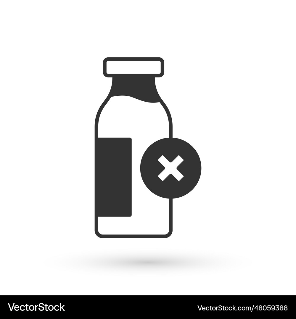 Grey lactose intolerance icon isolated on white Vector Image