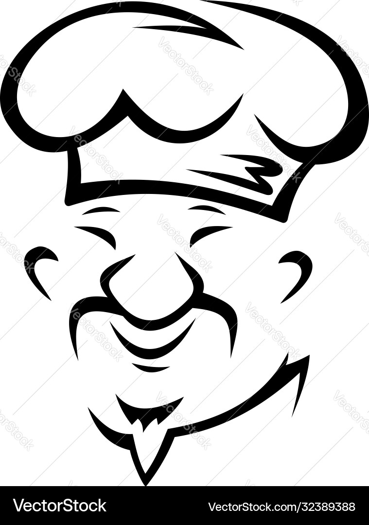 Korean chef cook baker or waiter Royalty Free Vector Image