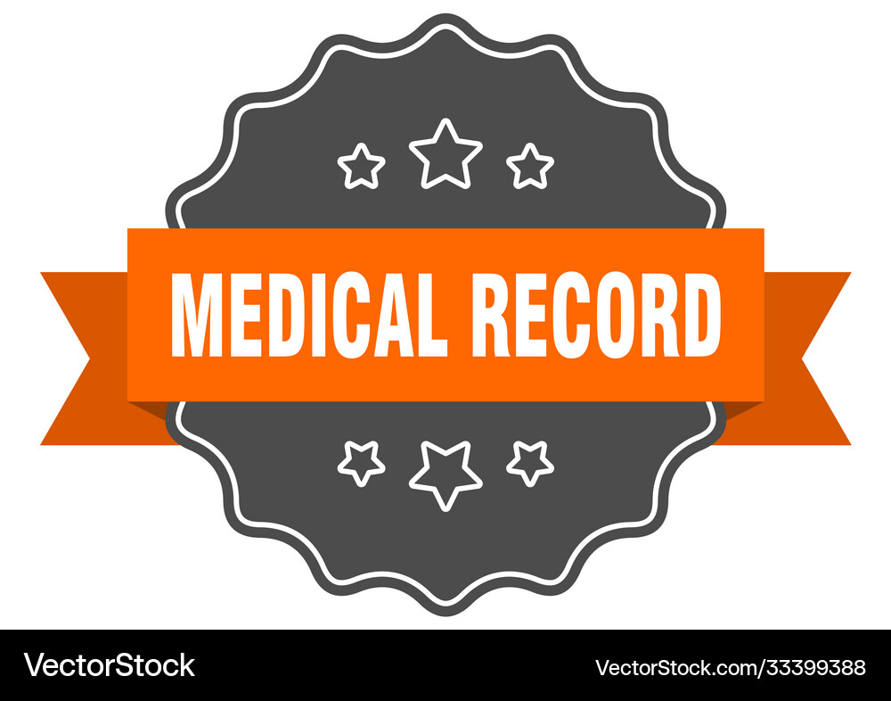 Medical record label isolated seal Royalty Free Vector Image