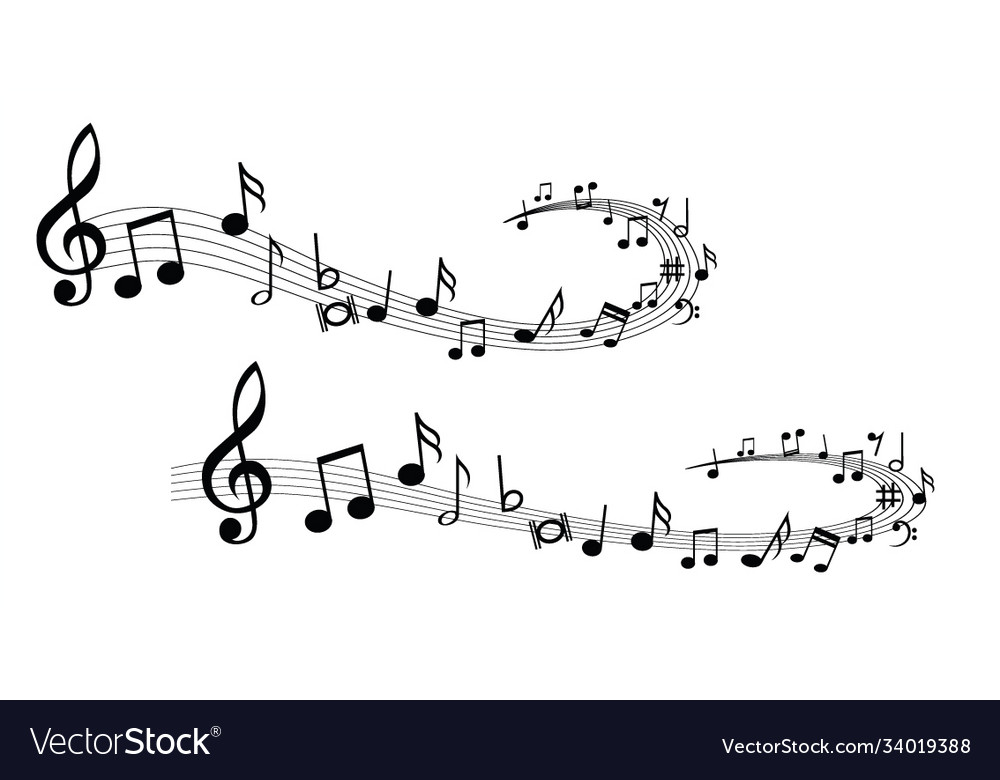 Musical notes stave line pattern Royalty Free Vector Image