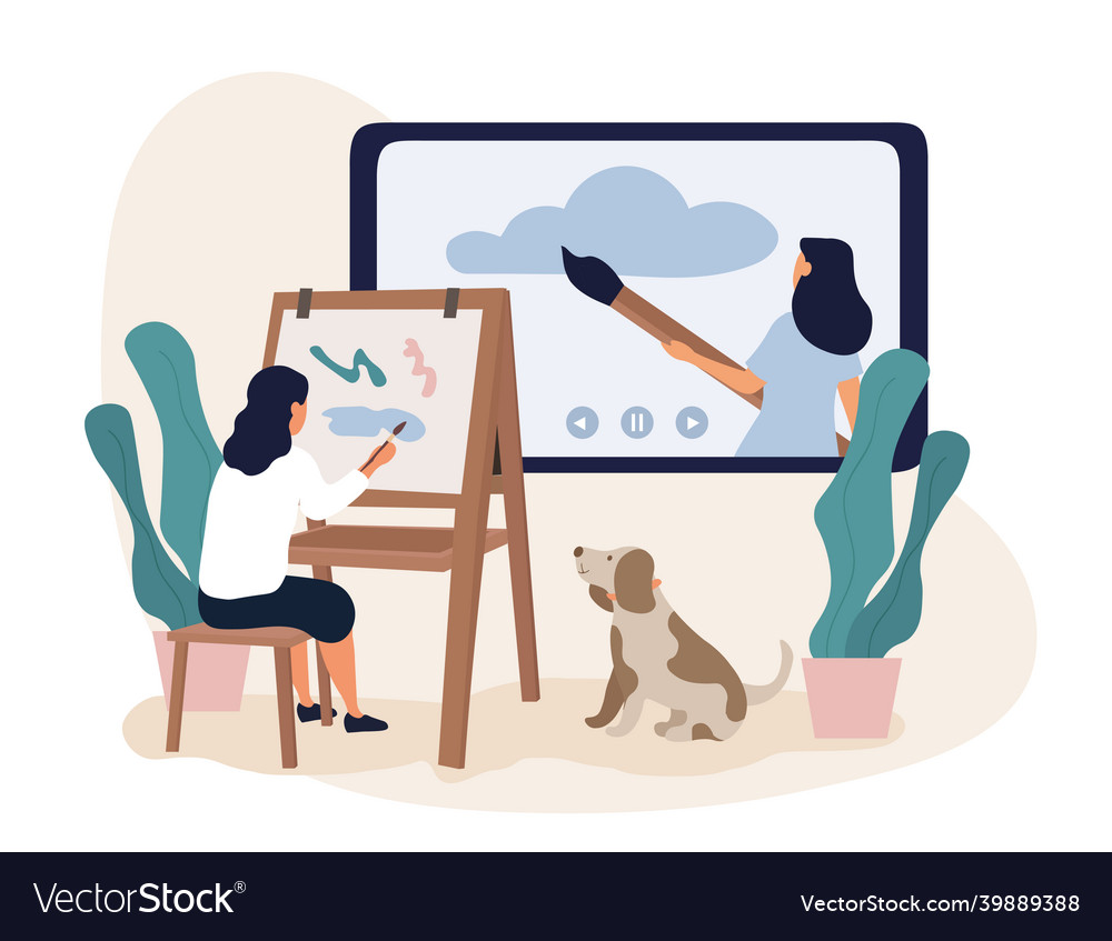 Online drawing lesson Royalty Free Vector Image