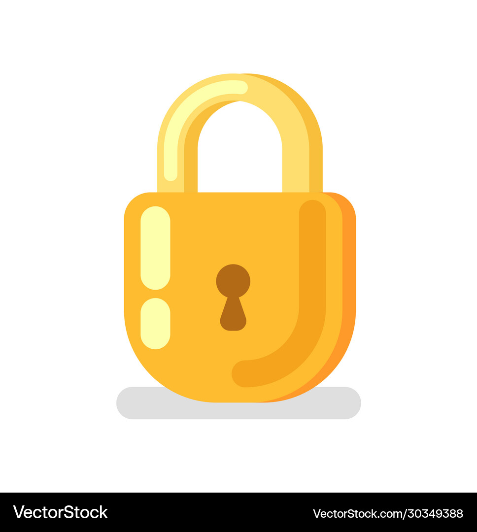 Safety technology golden padlock privacy Vector Image