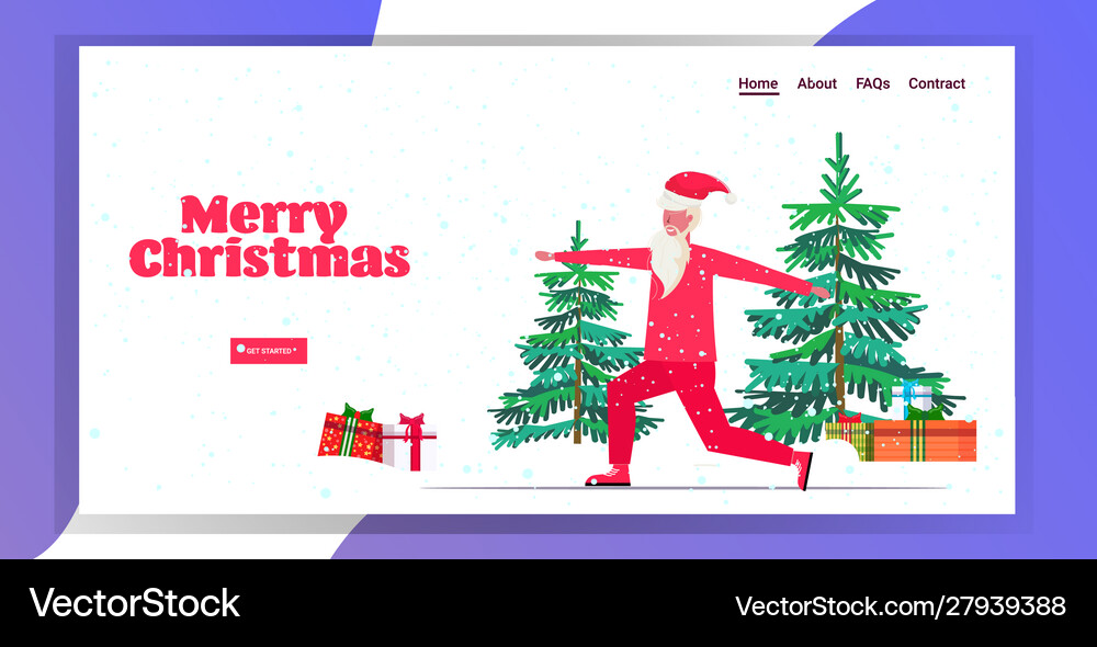 Santa claus doing squats exercises bearded man Vector Image
