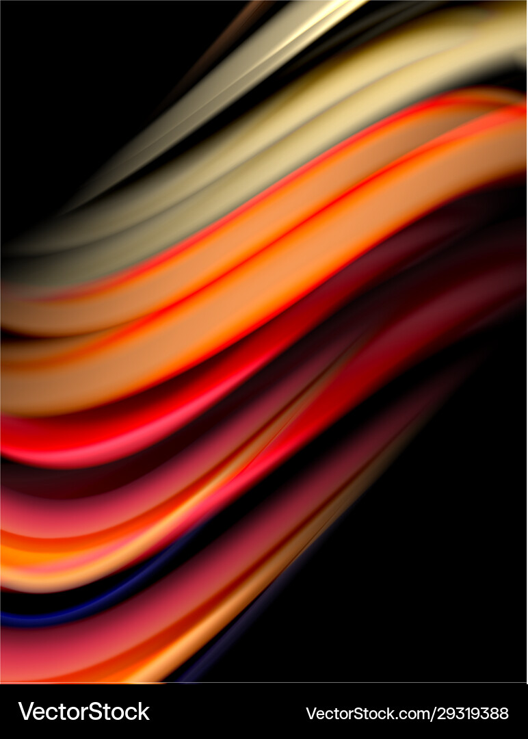 Silk smooth lines on black liquid fluid color Vector Image
