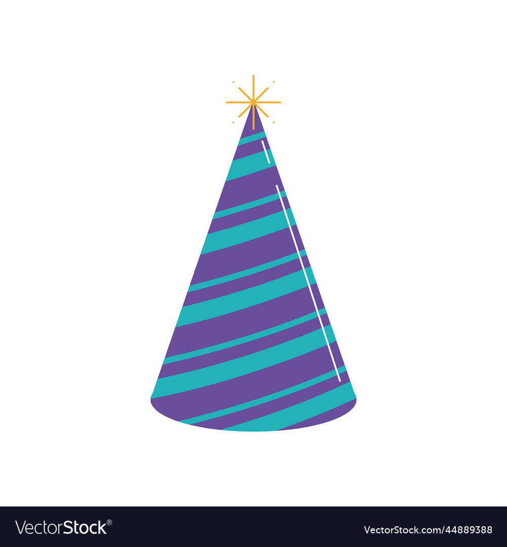 Striped party hat Royalty Free Vector Image - VectorStock