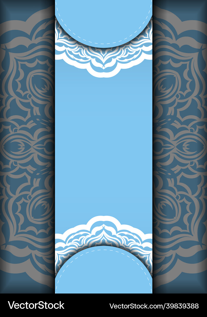 Template greeting card in blue color Royalty Free Vector