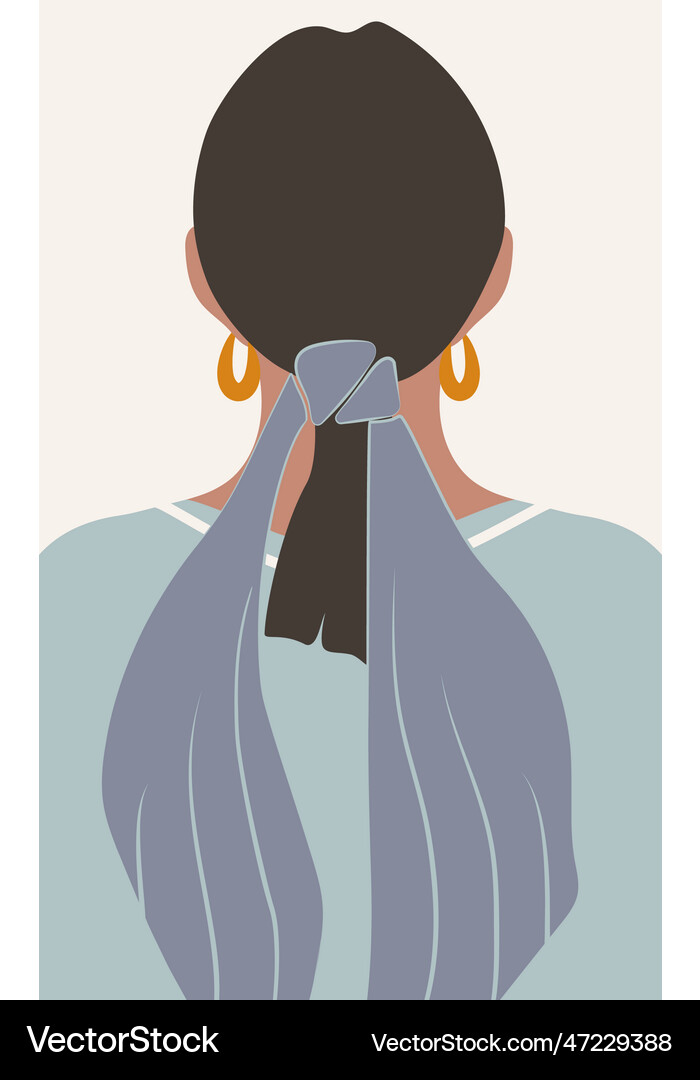 Woman back view aesthetic drawing Royalty Free Vector Image