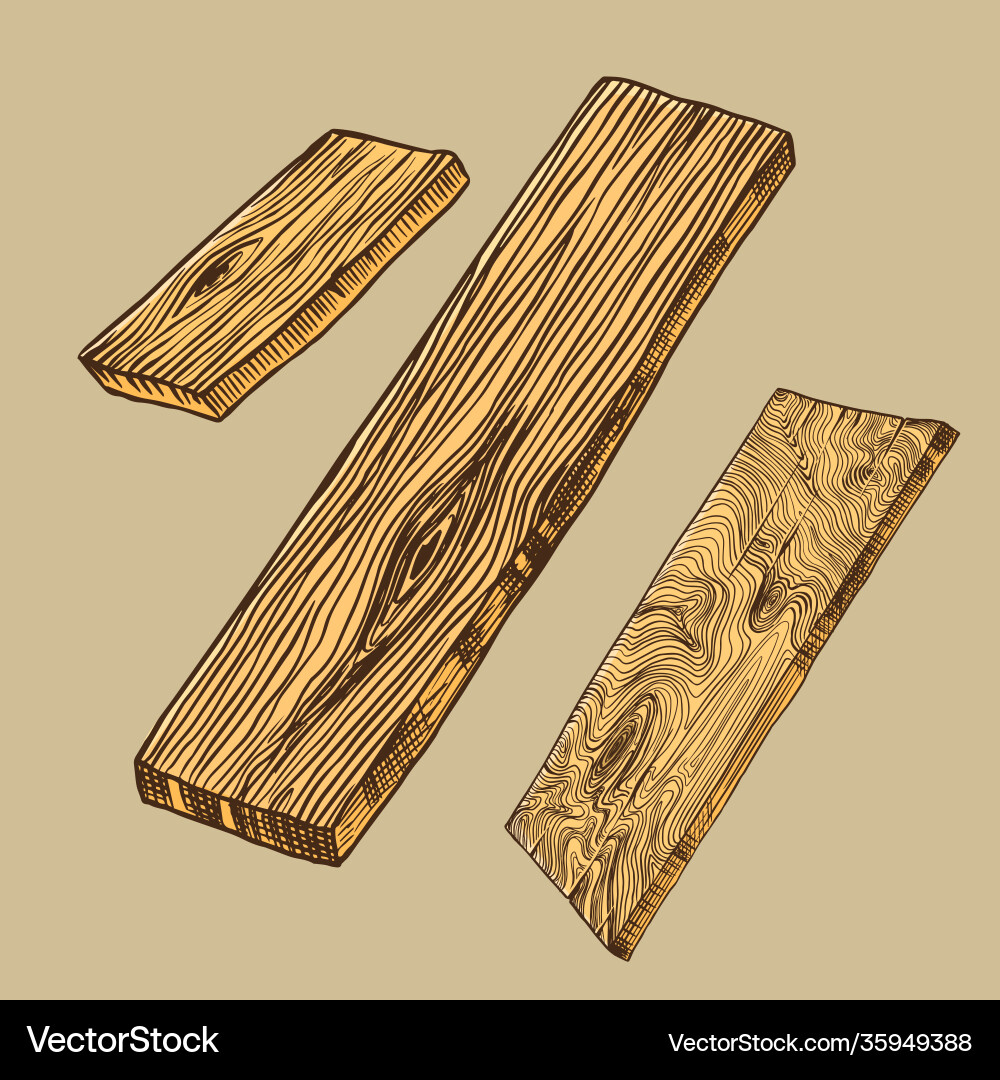 Wood or piece tree plank and log lumber Royalty Free Vector